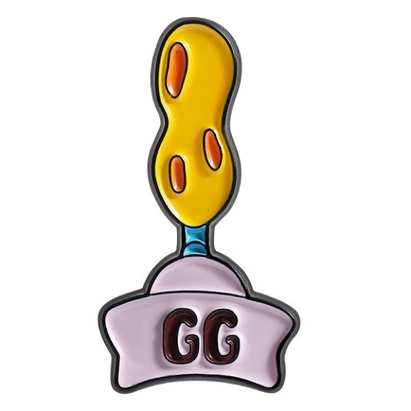 Jewelry | Gg Cheese Drip Enamel Pin Yellow Pink Cartoon Style | Poshmark